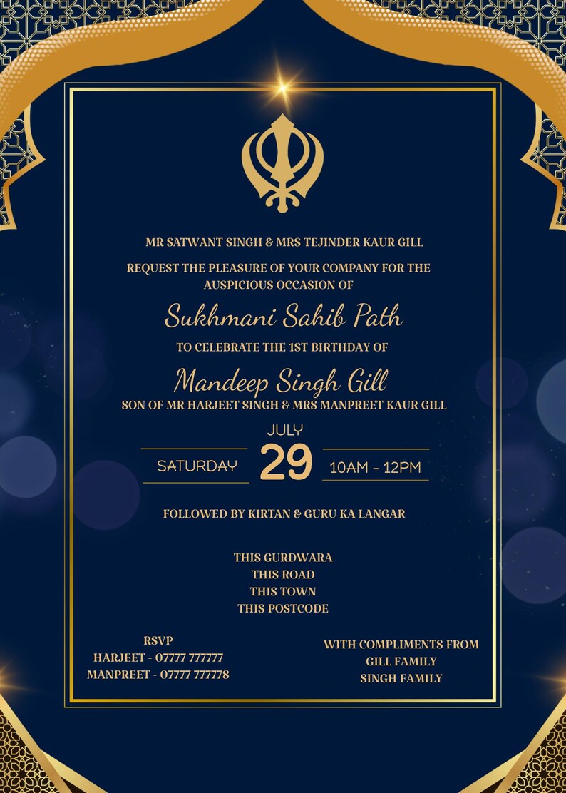 Sukhmani Sahib Path Invitation Template | Digital | Editable I Sukhmani ...