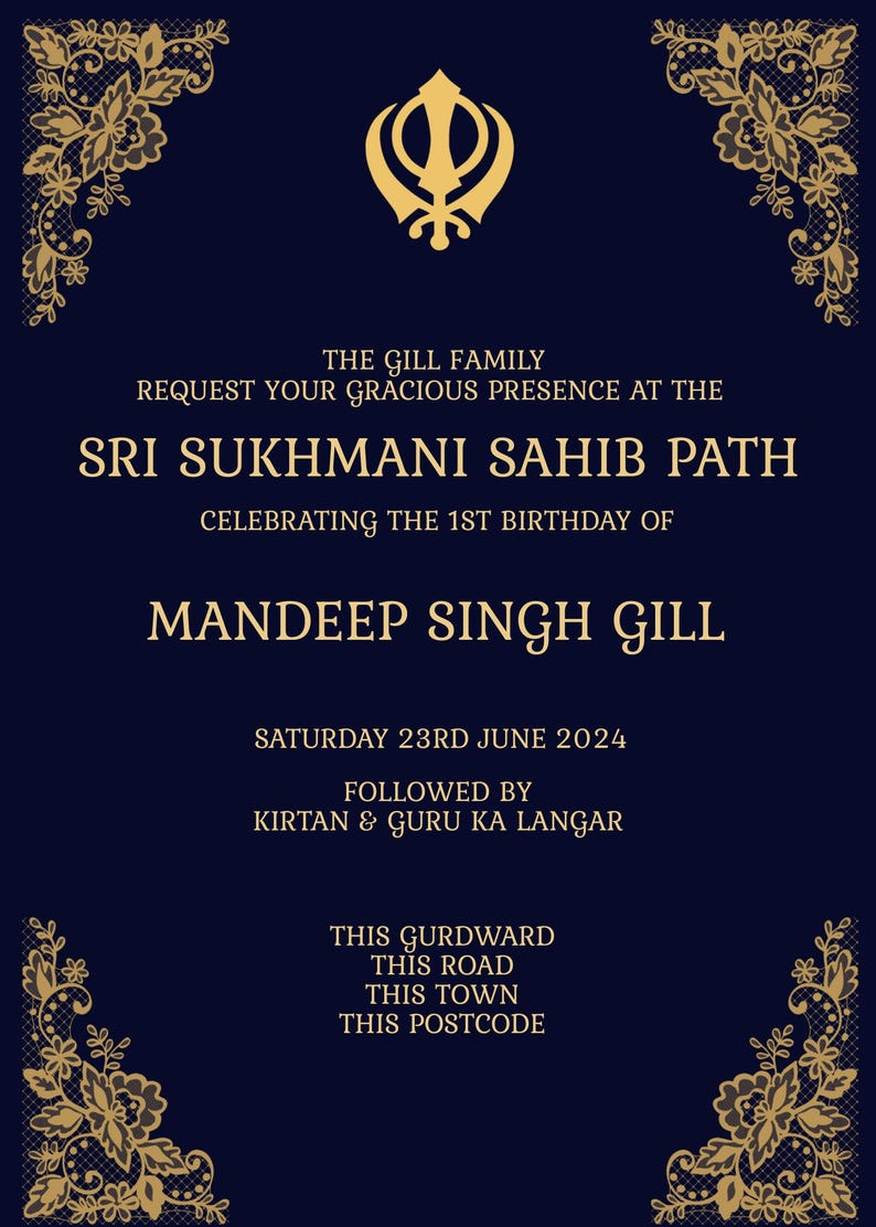 Editable Sukhmani Sahib Path Invitation, Sukhmani Sahib Path Digital ...
