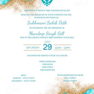 Sukhmani Sahib Path Invitation Template | Digital | Editable I Sukhmani ...
