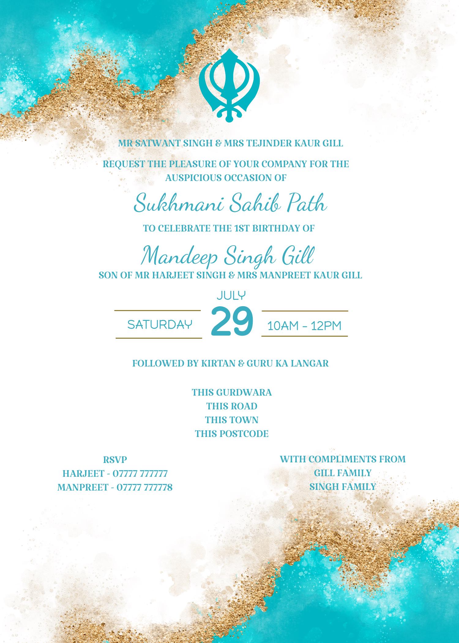 Editable Sukhmani Sahib Path Invitation, Sukhmani Sahib Path Digital ...