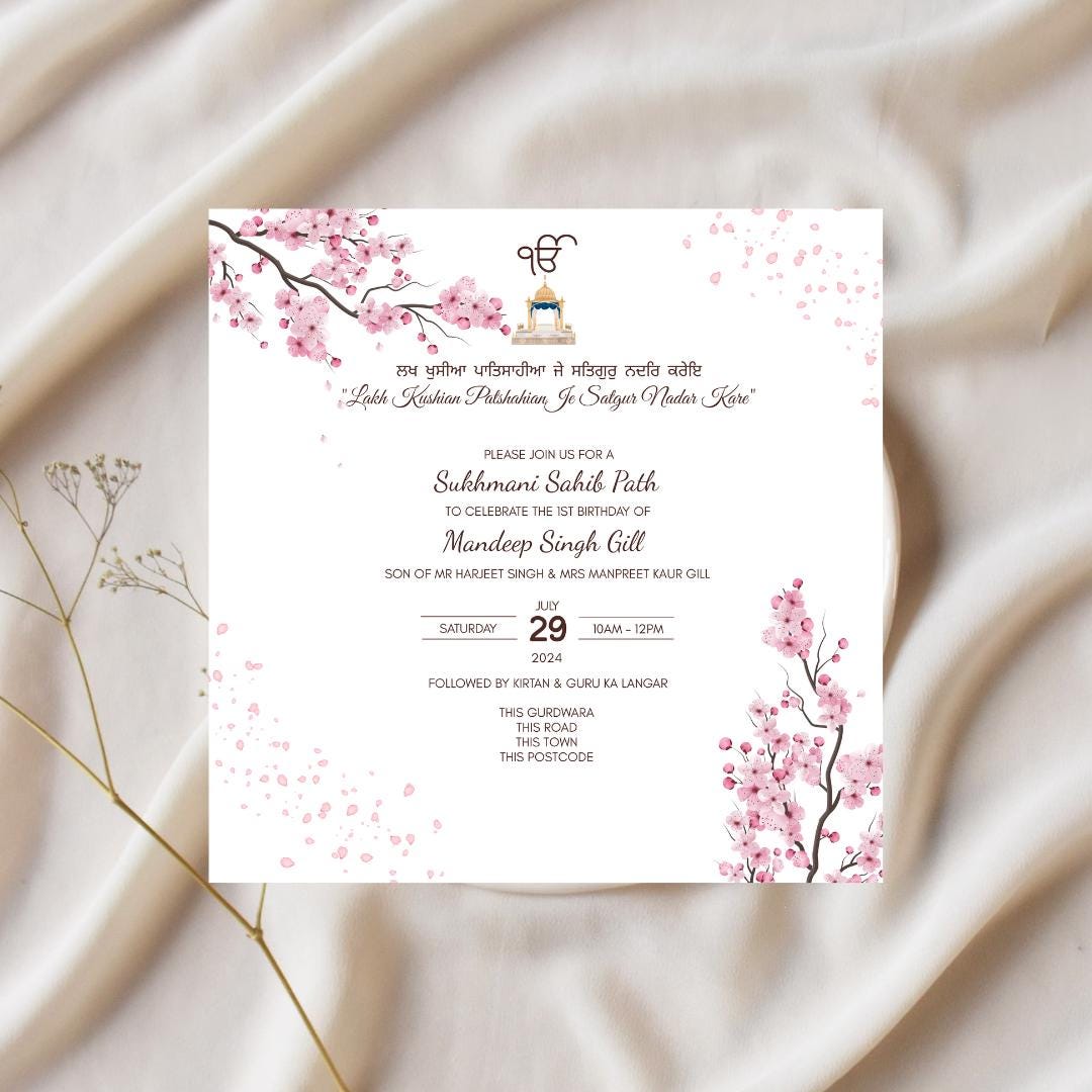 Editable Sukhmani Sahib Path Invitation, Sukhmani Sahib Path Digital ...