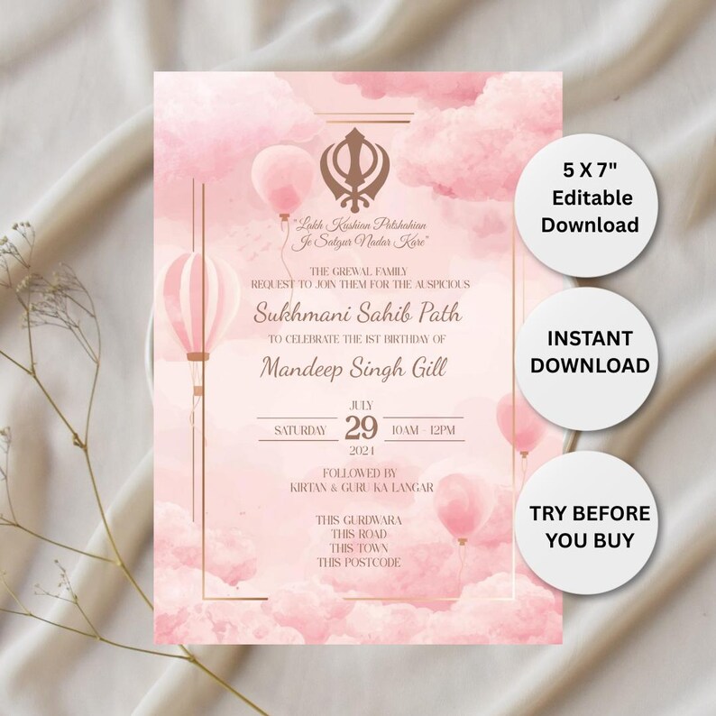 Editable Sukhmani Sahib Path Invitation, Sukhmani Sahib Path Digital ...