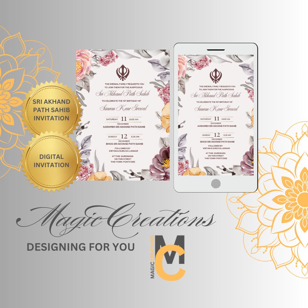 Sri Akhand Path Sahib Path Invitation Template Digital Any Age I Akhand ...