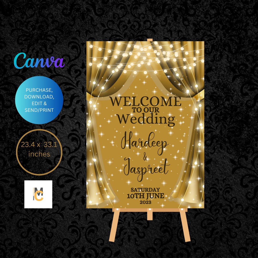 Welcome Sign Wedding Signage Elegant Wedding Welcome - Etsy