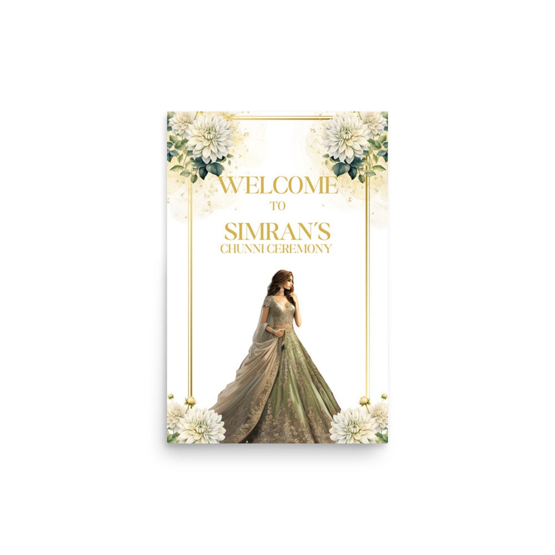 Chunni Welcome Sign, Chunni Ceremony Poster, Engagement Ceremony ...