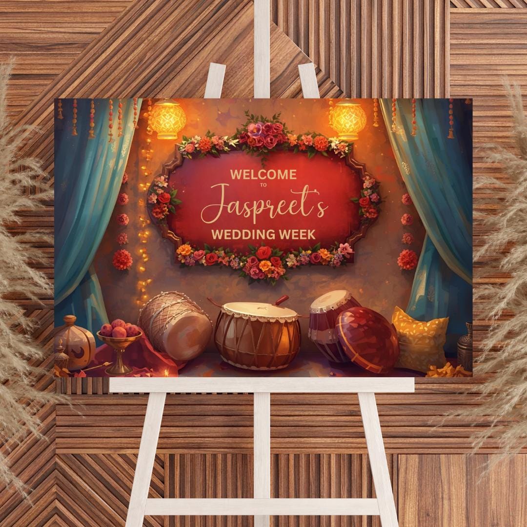 Jaggo Maiyan Welcome Sign Jago Welcome Sign for Sangeet Jaggo Indian ...