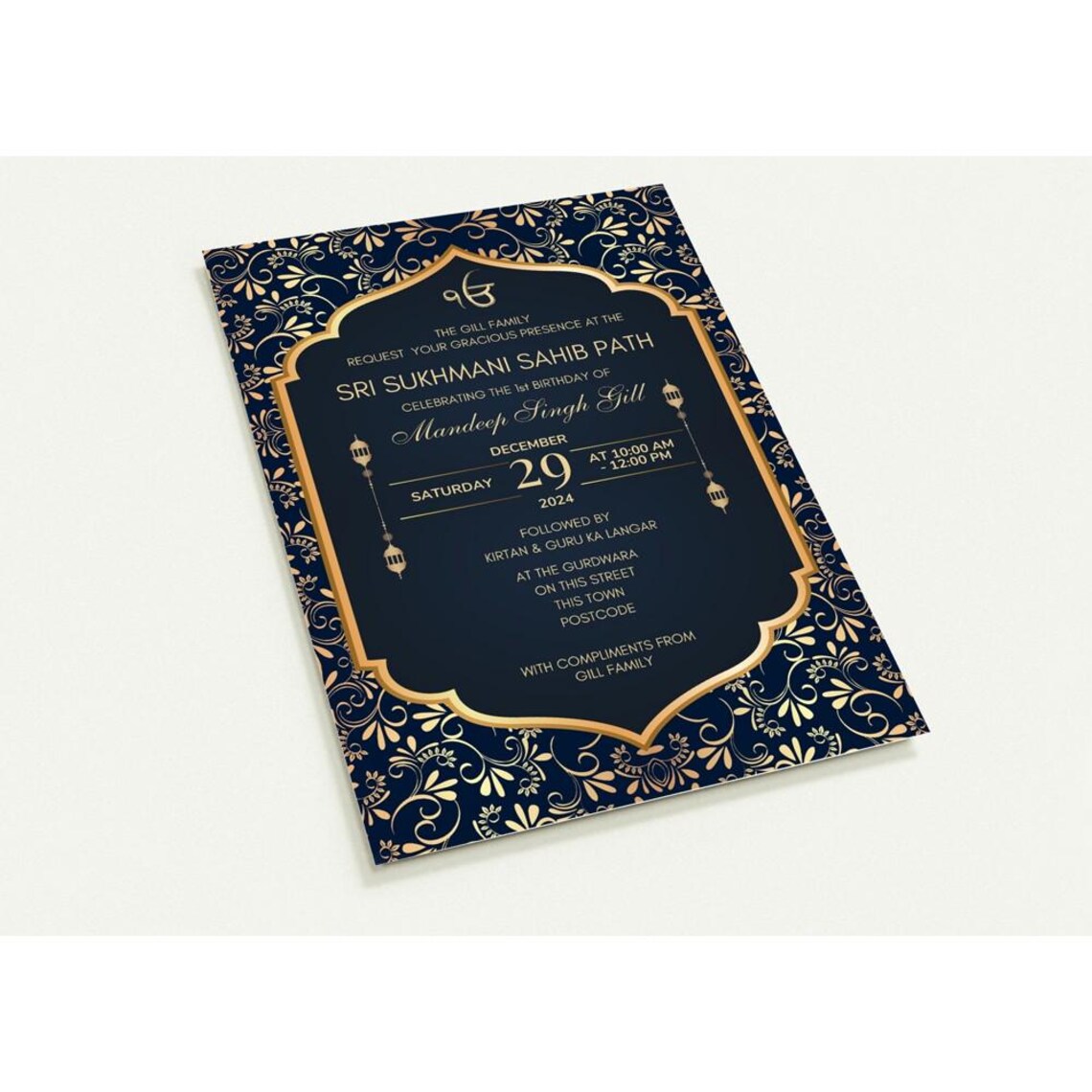 Printed Sukhmani Sahib Path Invitation Card With Premium Envelope ...