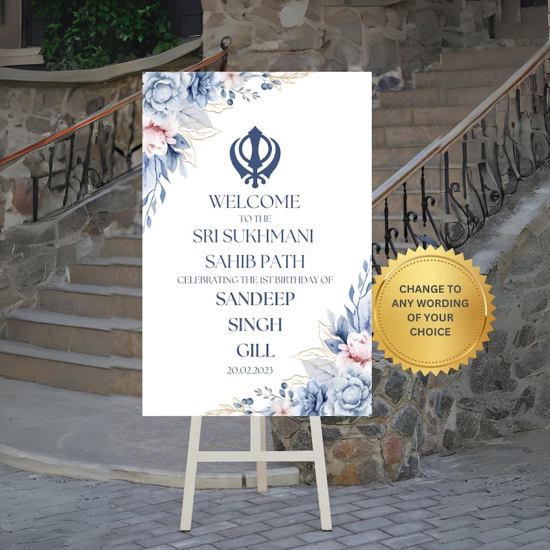 Sukhmani Sahib Path Welcome Foam Sign , Gurdwara Welcome Sign, Path ...
