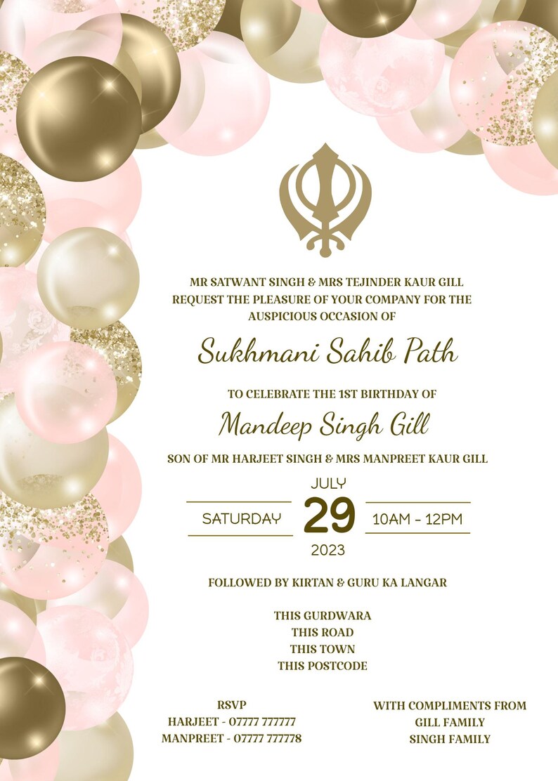 Editable Sukhmani Sahib Path Invitation, Sukhmani Sahib Path Digital ...