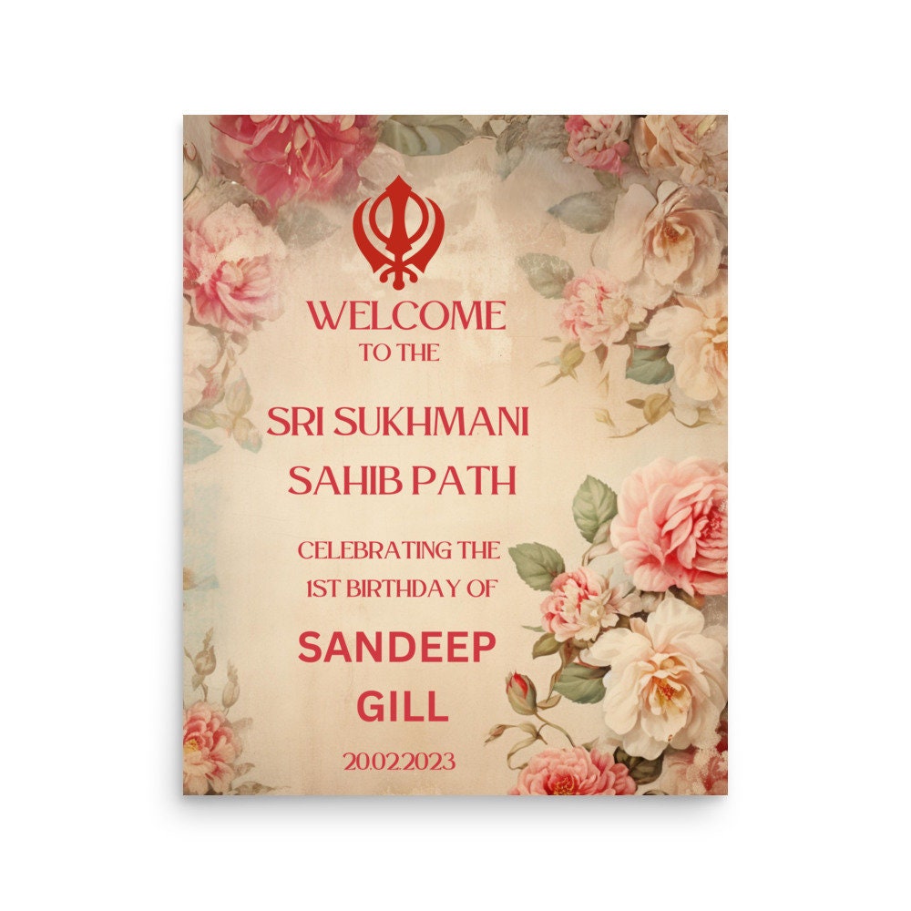 Sukhmani Sahib Path Welcome Sign Poster, Gurdwara Welcome Sign, Path Welcome Sign, Sri Sukhmani ...