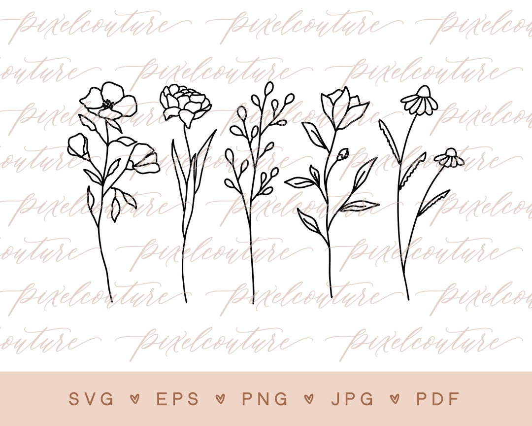 Wildflowers Svg, Flower Svg, Wild Flower Svg, Floral Svg, Cricut and ...