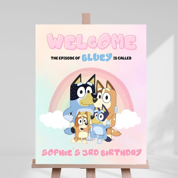 Bluey Editable Sign - Etsy