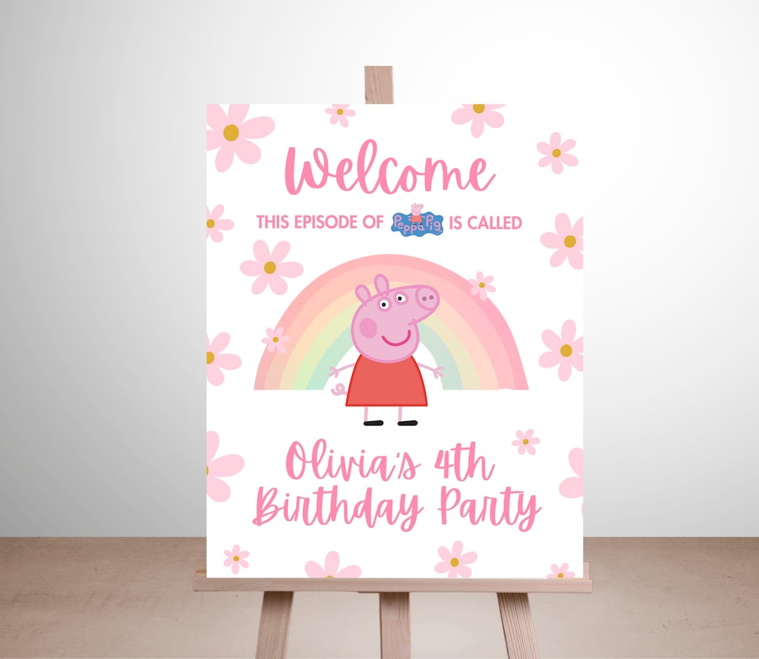 Editable Peppa Pig Birthday Welcome Sign Template Printable - Etsy
