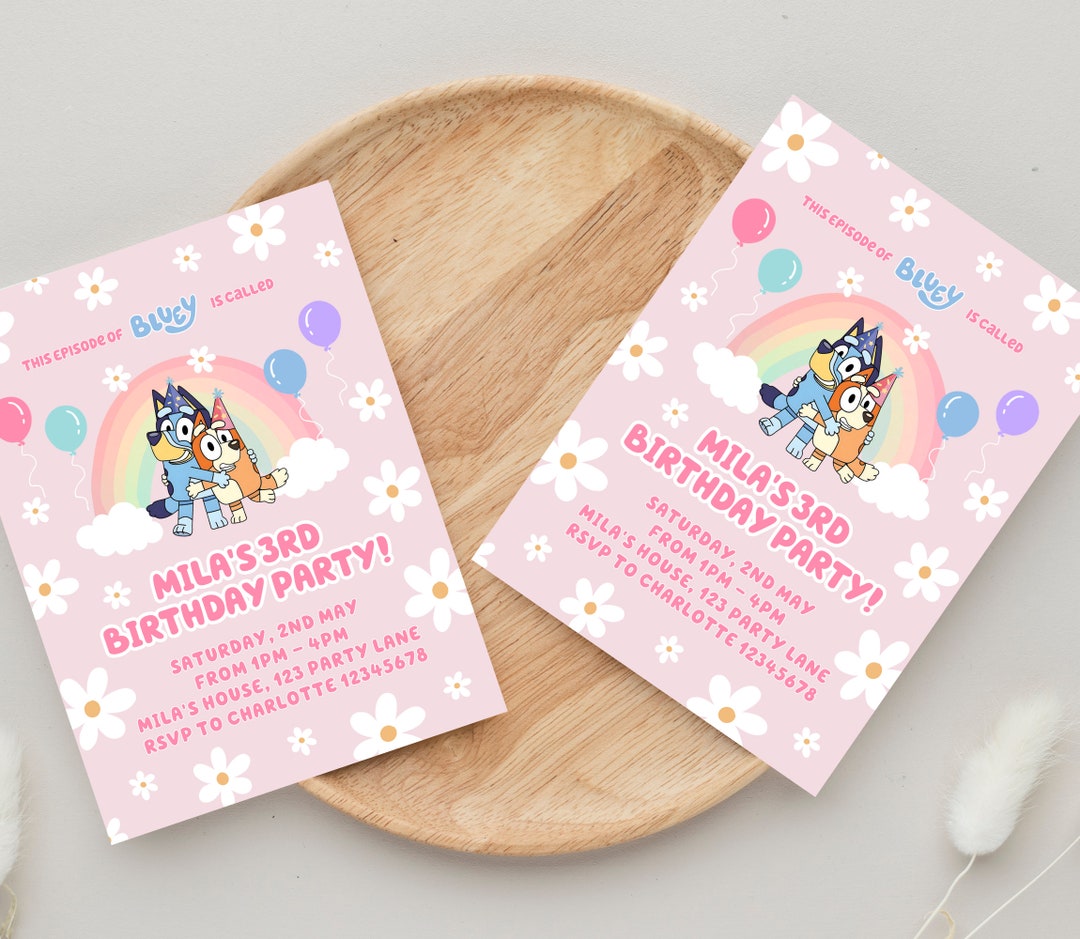 Girls Birthday Invitation Card Template Girls Birthday Party - Etsy ...