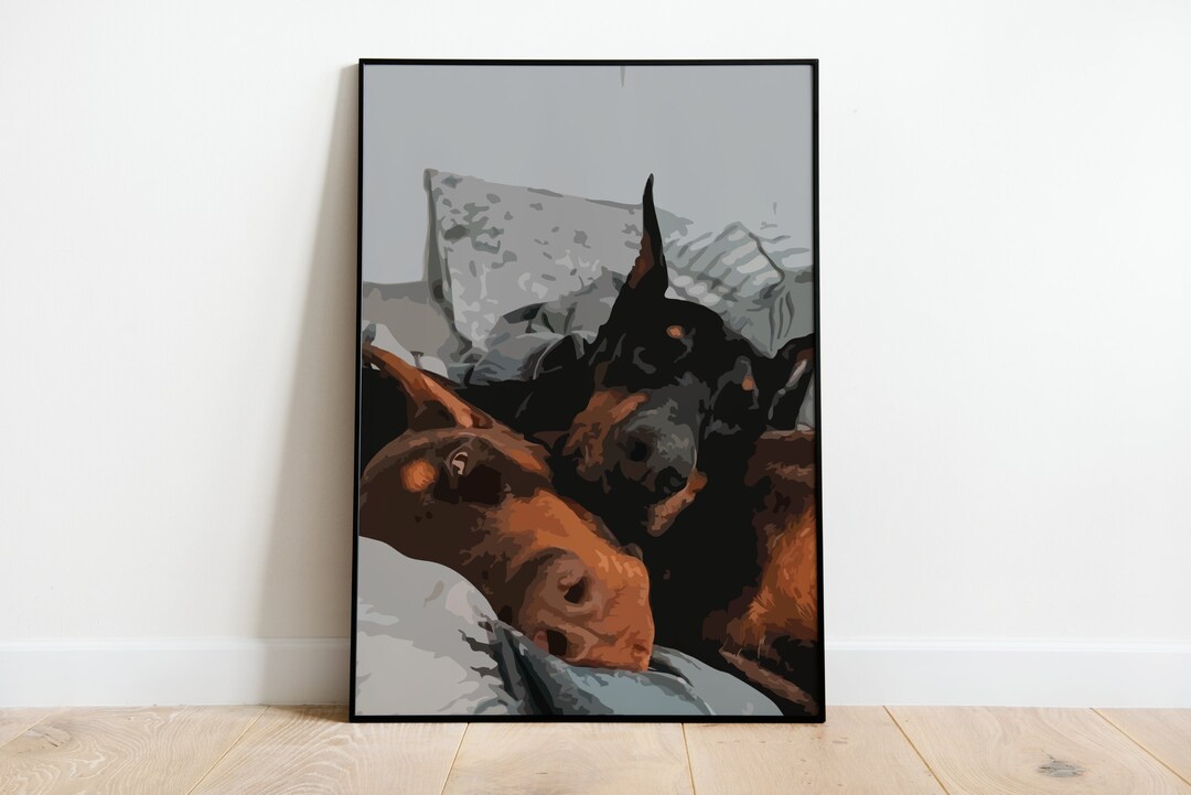 Doberman Dog Wall Art | Digital Download | Printable Poster ...
