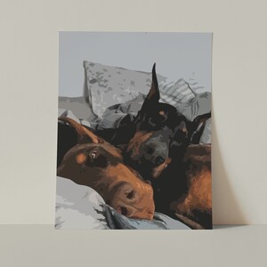 Doberman Dog Wall Art | Digital Download | Printable Poster ...