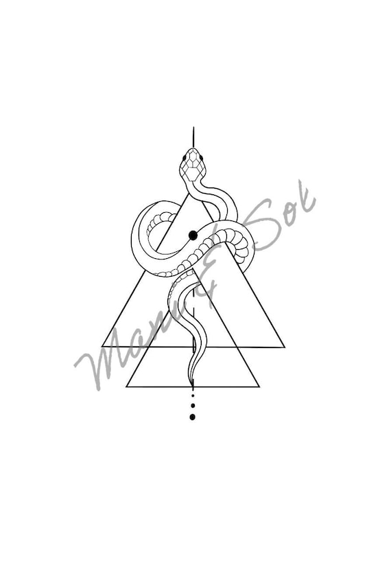 Geometric Snake Tattoo Design PNG Printable Art DIY Wall Art - Etsy