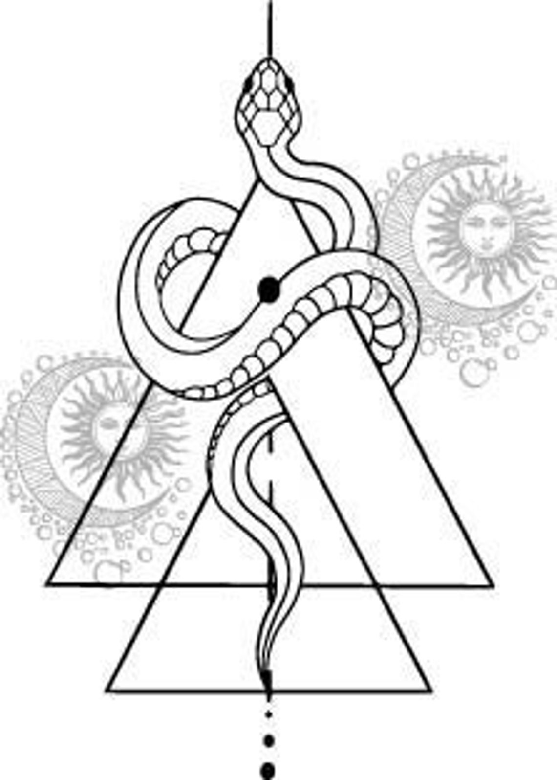 Geometric Snake Tattoo Design PNG Printable Art DIY Wall Art - Etsy