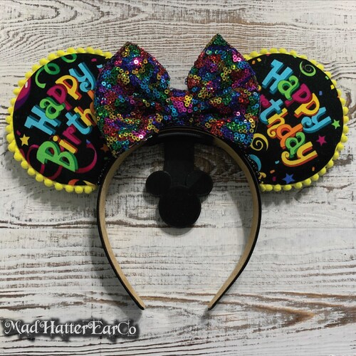 Happy Birthday Disney Inspired Mouse Ears the Original Hand - Etsy