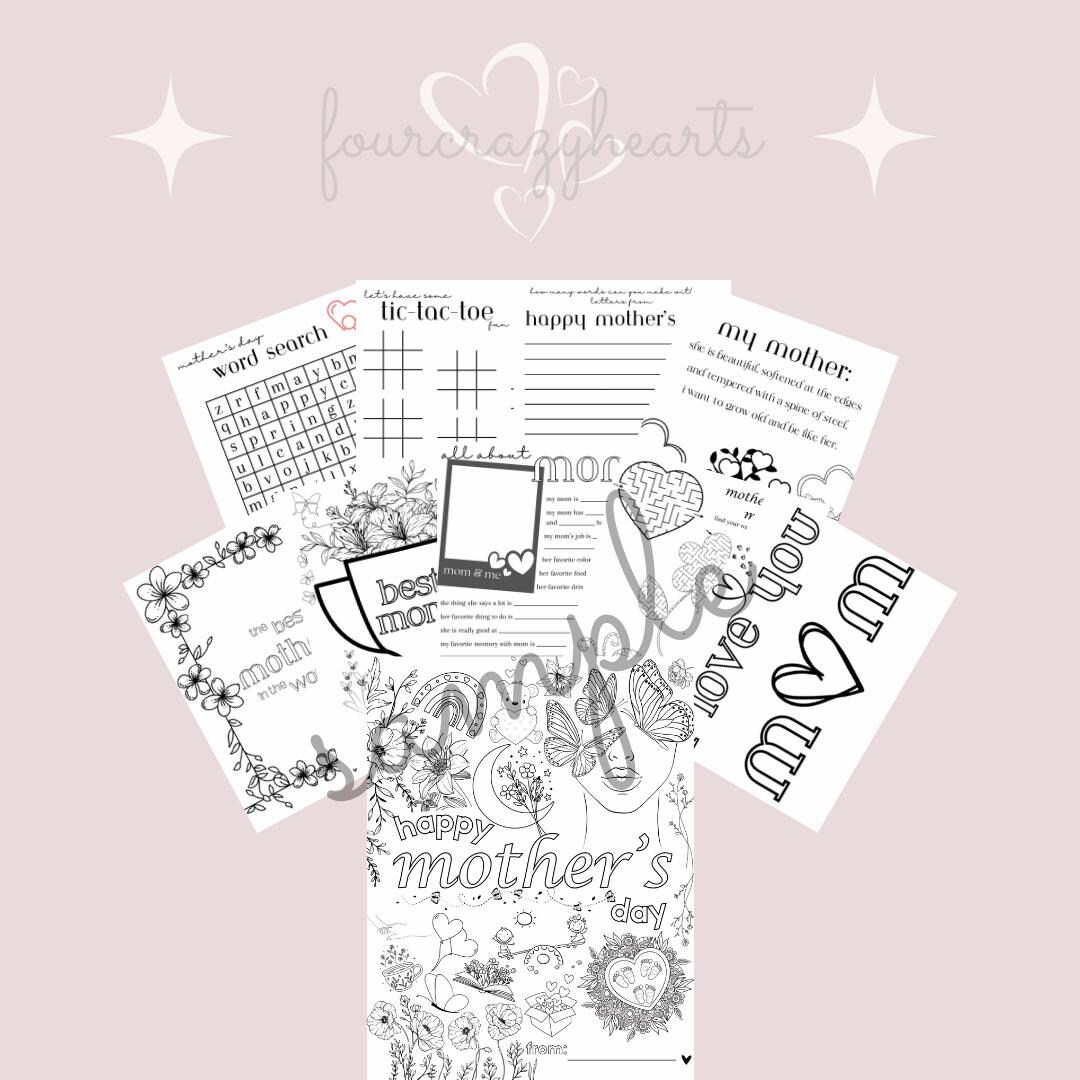 Mother's Day Activity Pack - Etsy