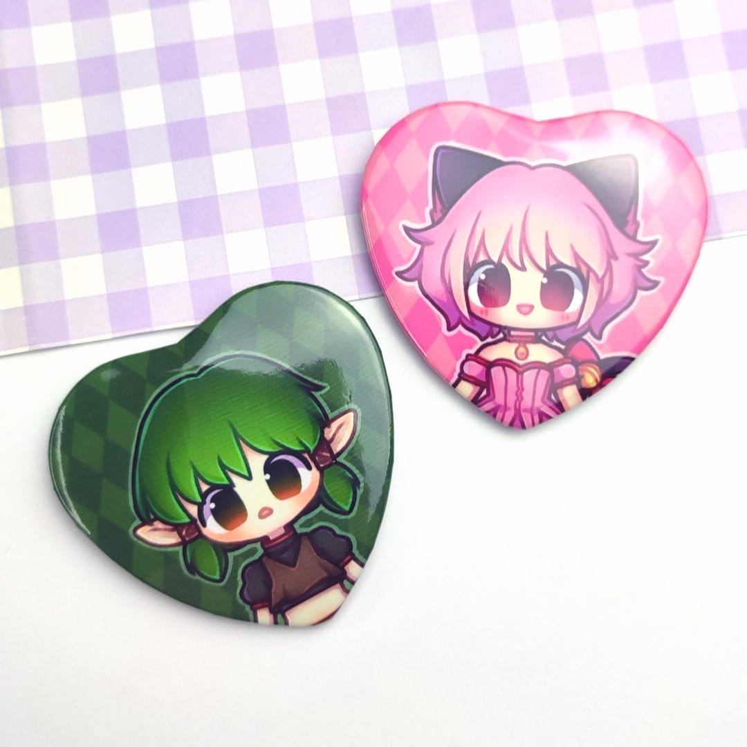 Ichigo and Kishu Tokyo Mew Mew Heart Badges / Buttons - Etsy