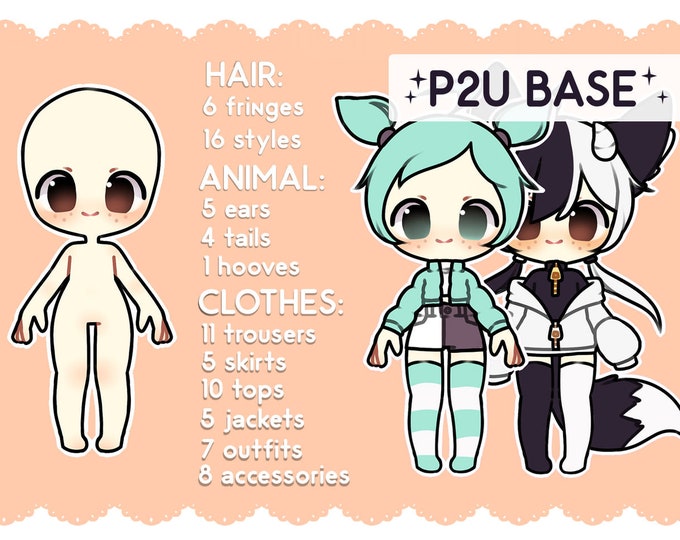 Chibi Base Pack / Chibi Builder Dress-up - 75+ Accessories! - Etsy
