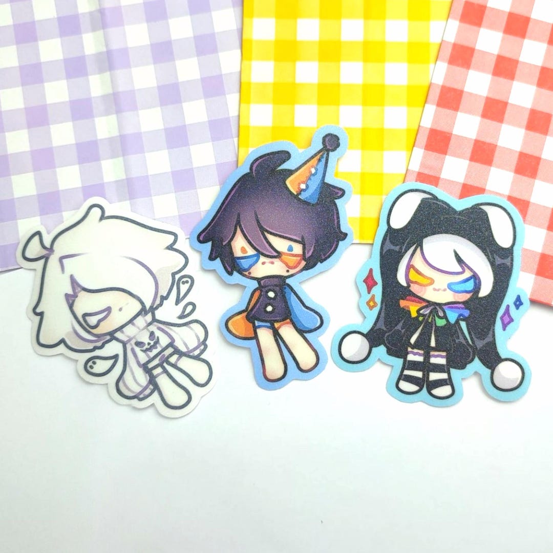 Spooky Friends Jester, Ghost, Clown Vinyl Sticker - Etsy