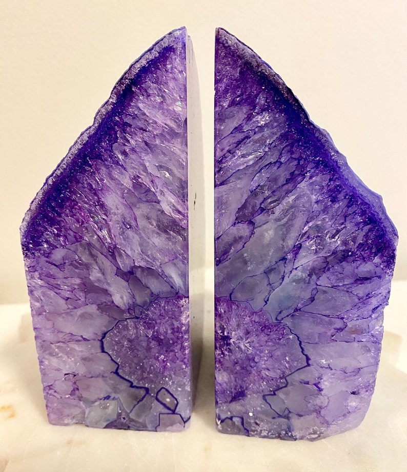 Purple Agate Bookends 6" Tall Weight: 4.65 Lbs / 2.11 Kg - Etsy