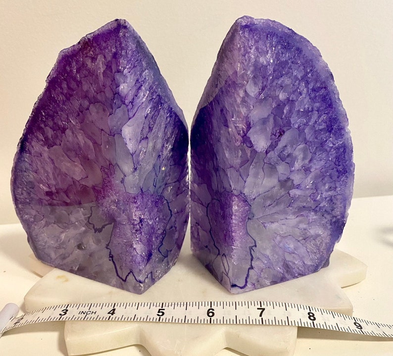 Purple Agate Bookends 6" Tall Weight: 4.65 Lbs / 2.11 Kg - Etsy