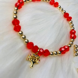 Gold Filled Tree of Life Beaded Stretch Bracelet - Etsy