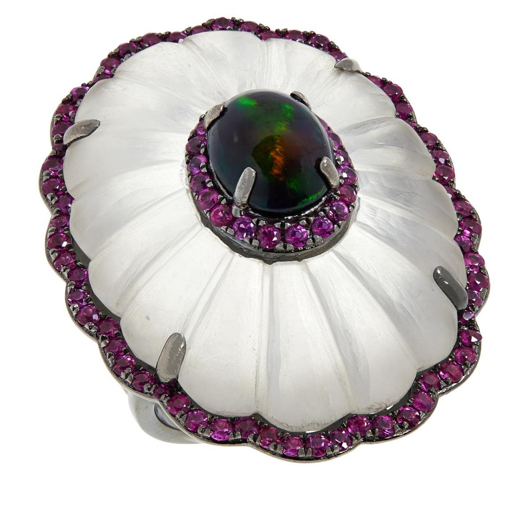 HSN Rarities Sterling Silver Black Ethiopian Opal, Rock Crystal and ...