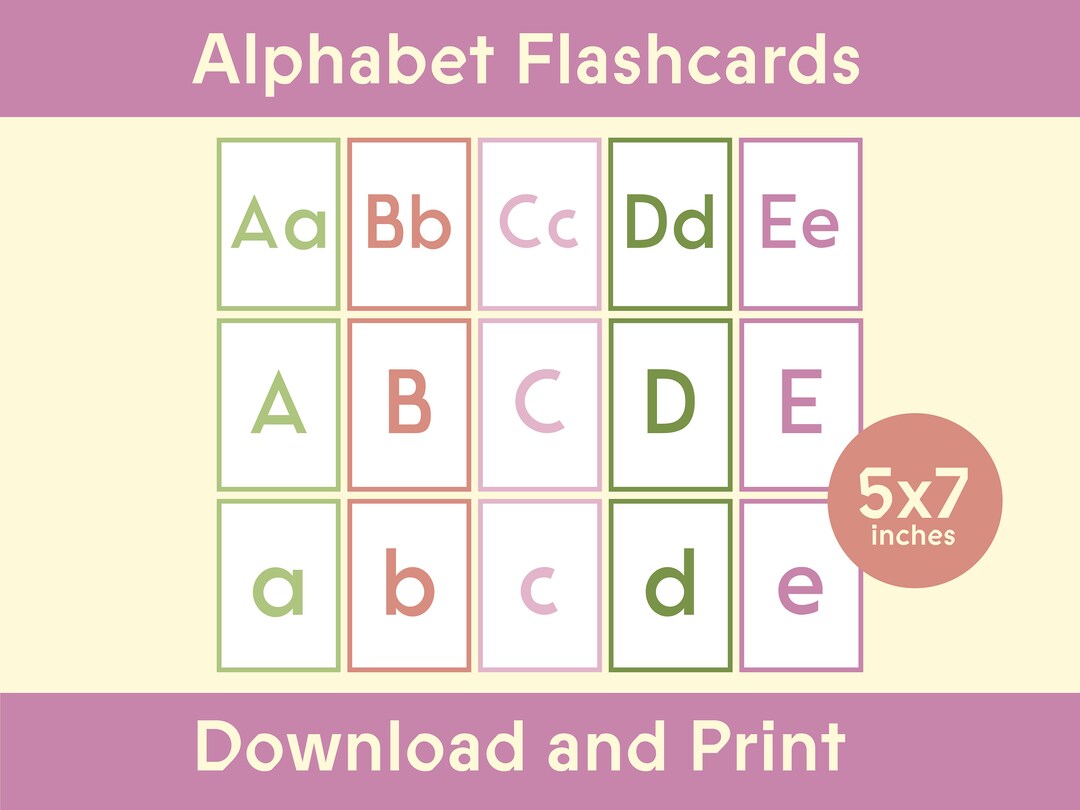 Montessori Printable Alphabet Flashcards Colorful Letter Flash Cards A ...