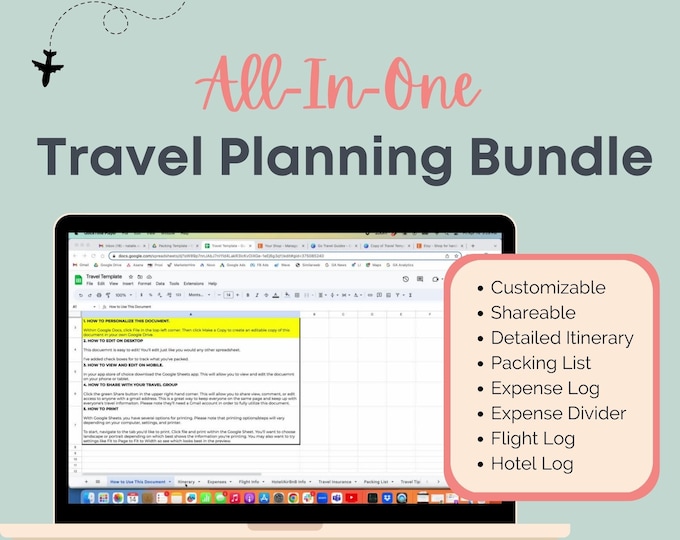 Travel Itinerary Template Google Docs Customizable Printable Sharable ...