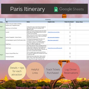 Paris Itinerary Travel Template | 5-7 Days | Best Sites in Paris ...