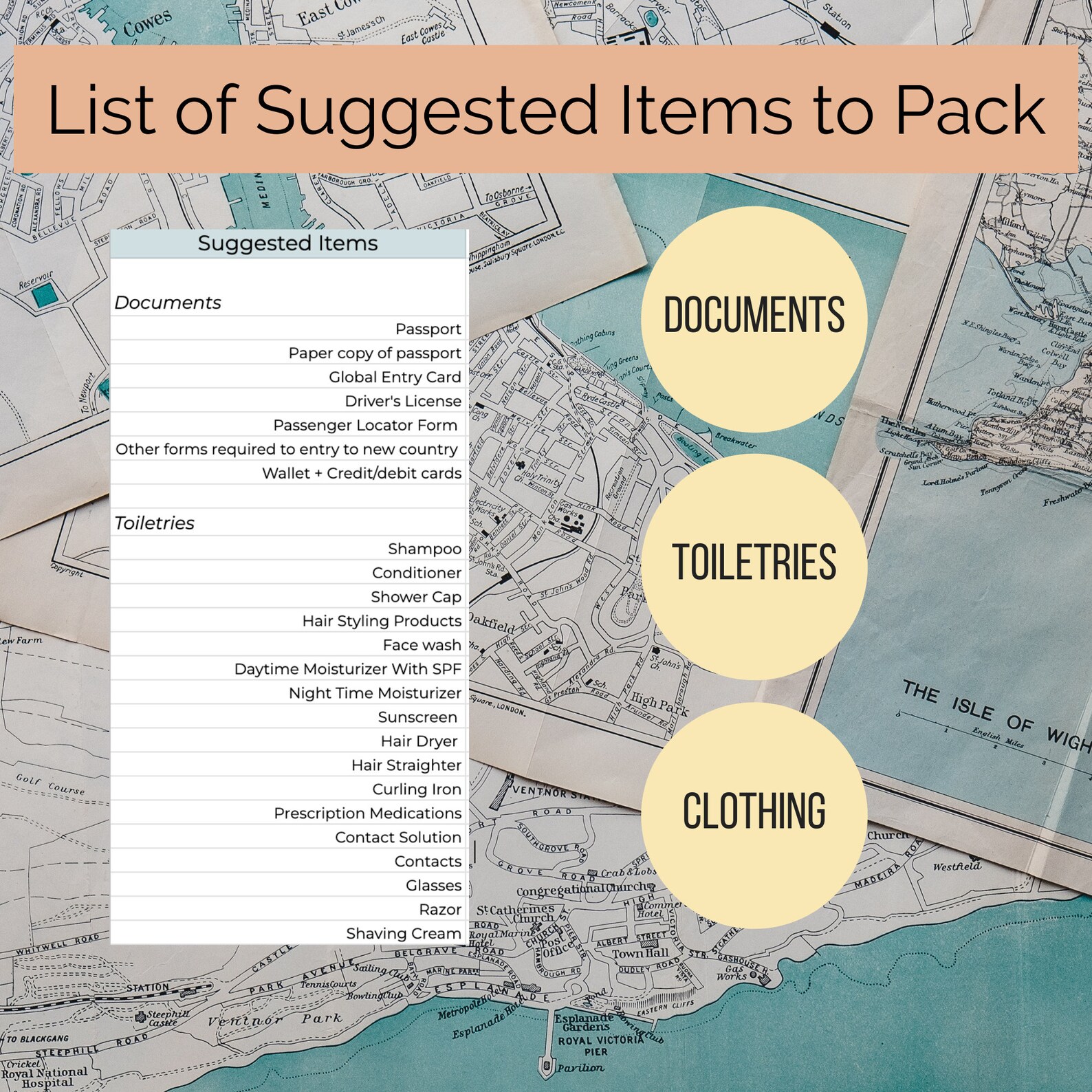 Digital Vacation Packing List Template + Checklist | Google Sheets ...
