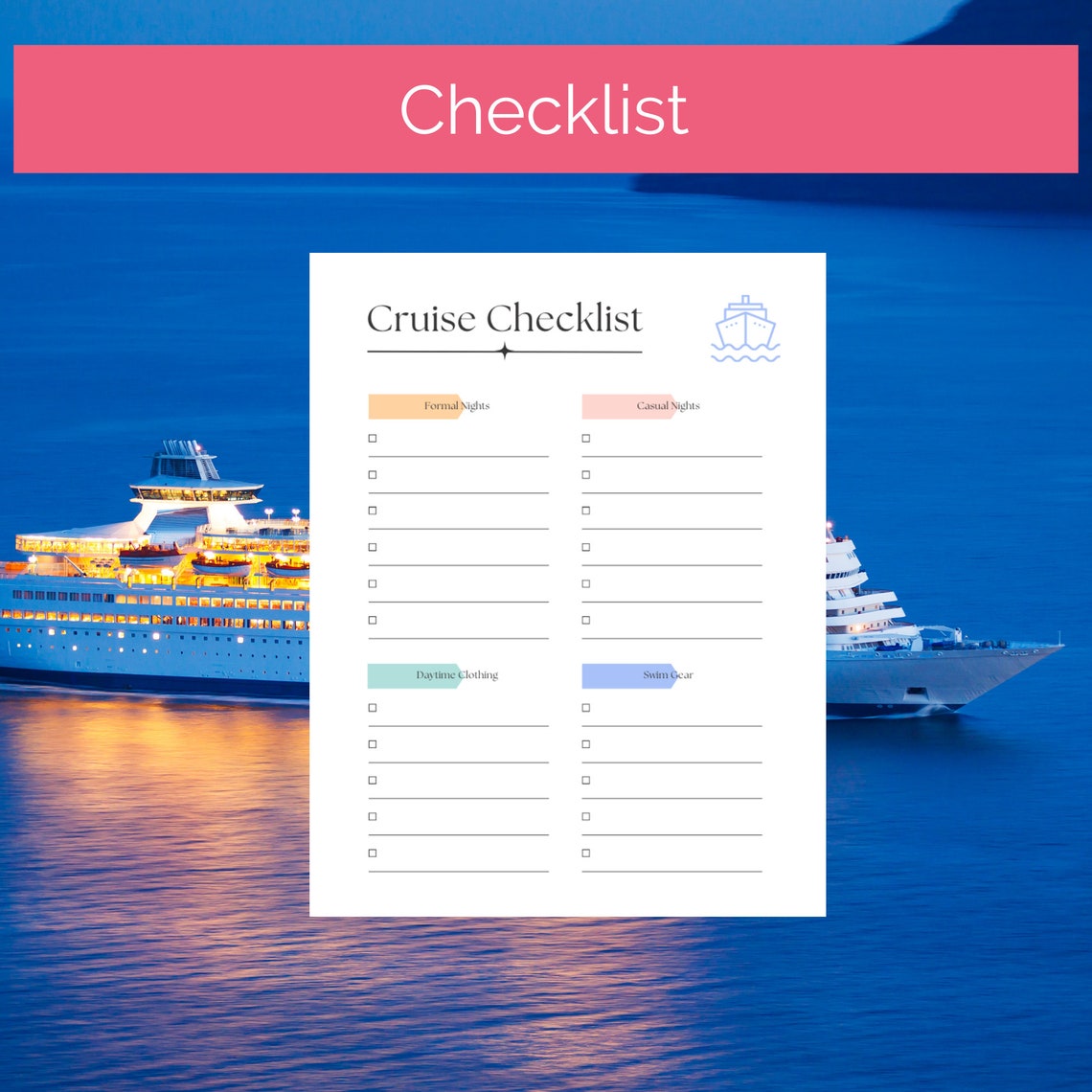 Printable Cruise Planner Packing List Packing Suggestions Cruise ...
