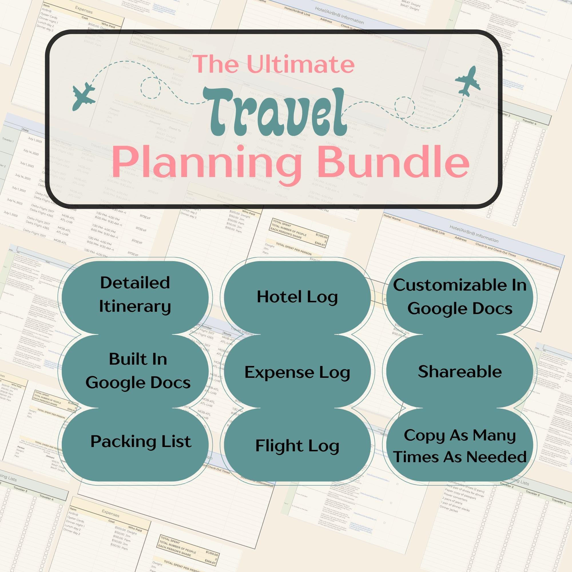 Travel Planner Template | Editable Itinerary + Budget Tracker (google ...
