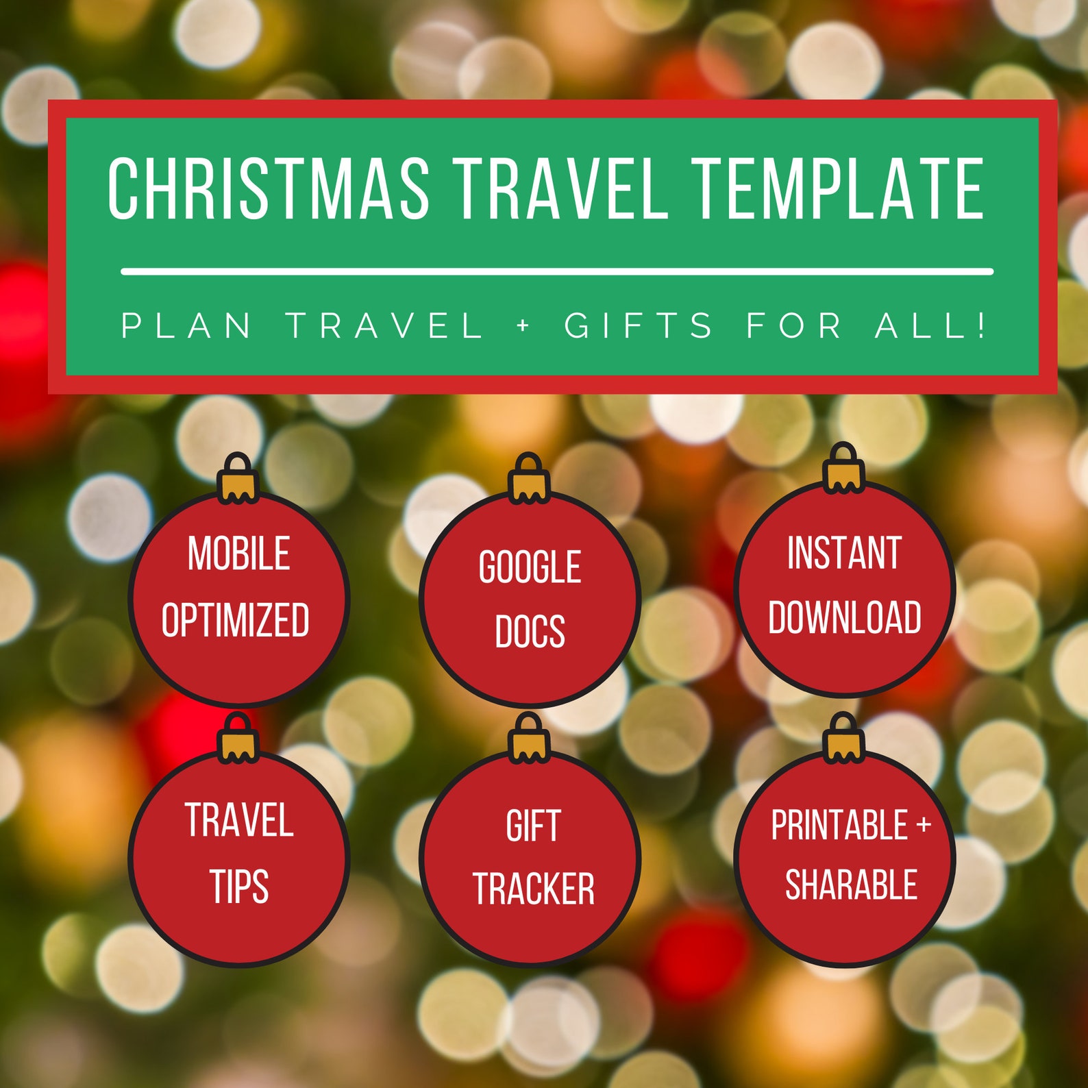 Christmas Travel Gift Planning Template Google Sheets Easy to Edit ...