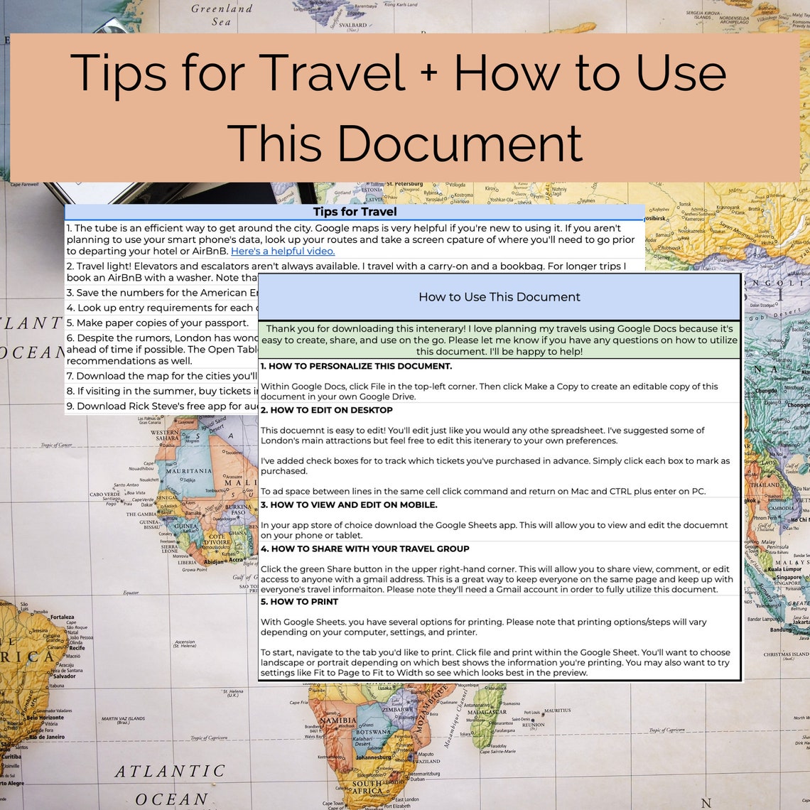 Travel Planning Template | Google Sheets | Printable Templates ...