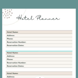 Printable Travel Planning Template | Instant Download | Travel ...