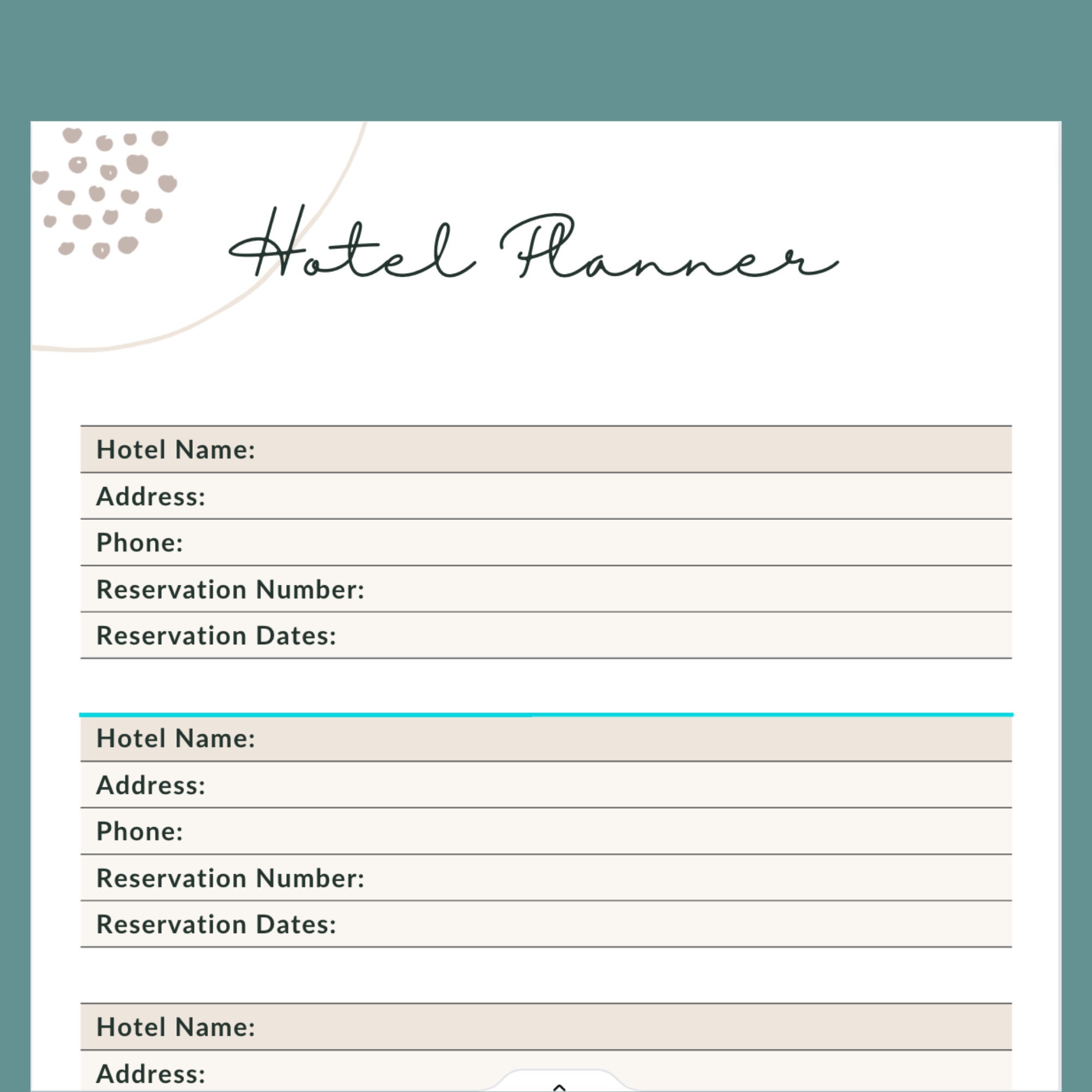 Printable Travel Planning Template | Instant Download | Travel ...
