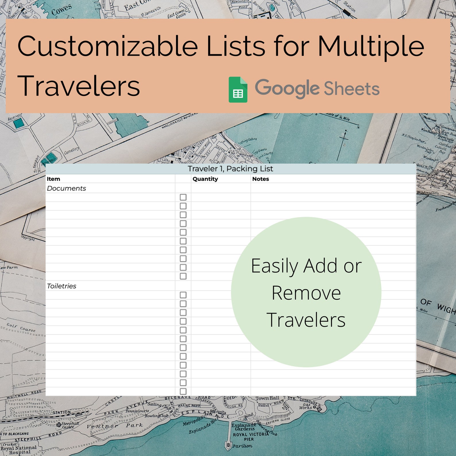 Digital Vacation Packing List Template + Checklist | Google Sheets ...
