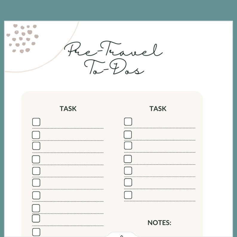 Printable Travel Planning Template | Instant Download | Travel ...