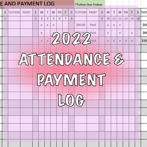 Home Daycare Attendance and Payment Log - Etsy