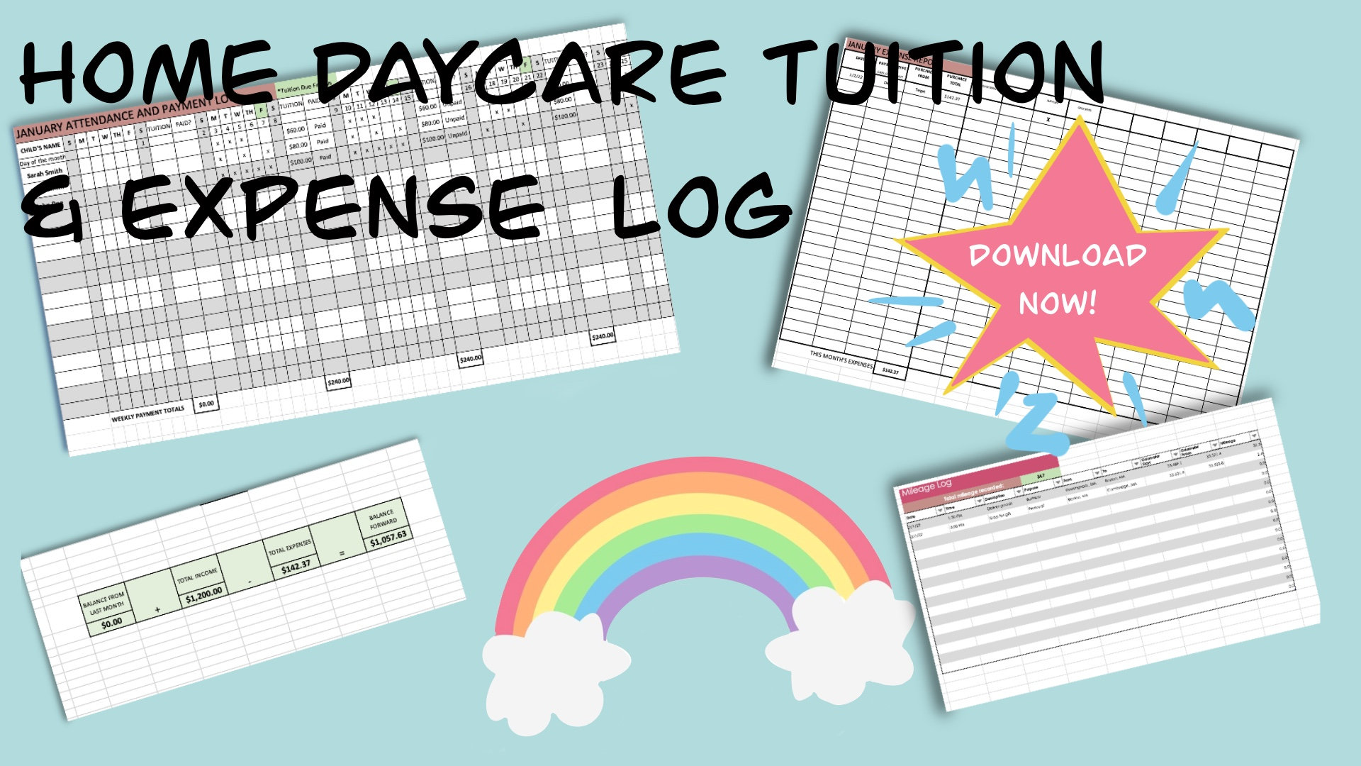 Home Daycare Attendance and Payment Log - Etsy