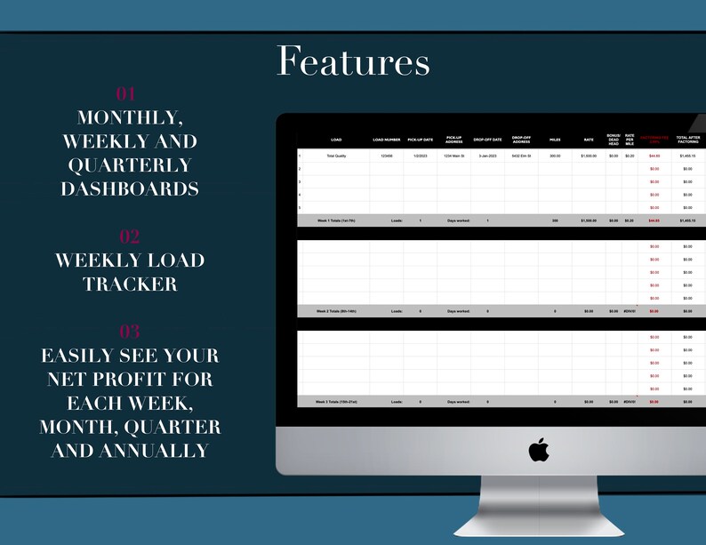 Trucking Spreadsheet - Etsy