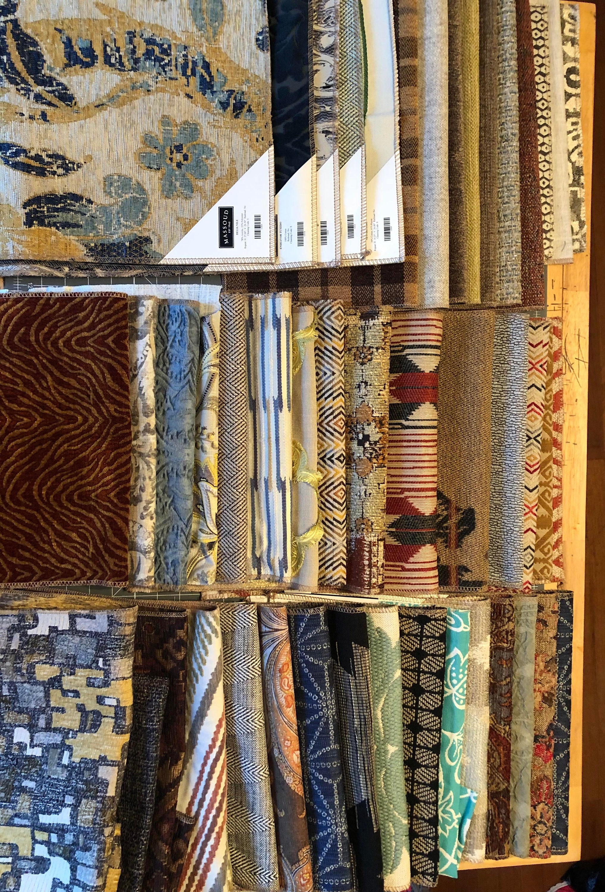 Upholstery Fabric Grab Bag 15 Pieces Different Sizes Different Colors ...