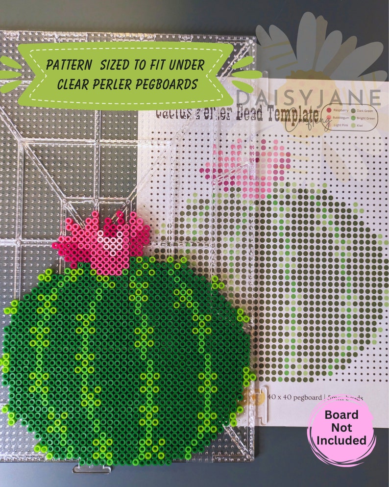 DIY Cactus Perler Bead Kit With Beads and Template Hama Beads Fuse ...