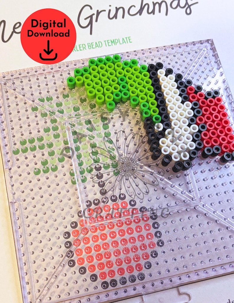 Grinch Christmas Perler Bead Pattern, Kids Craft (digital Download) - Etsy