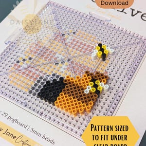 Beehive Perler Bead Template | Fuse Beads, Hama Beads | Honeybee Craft ...